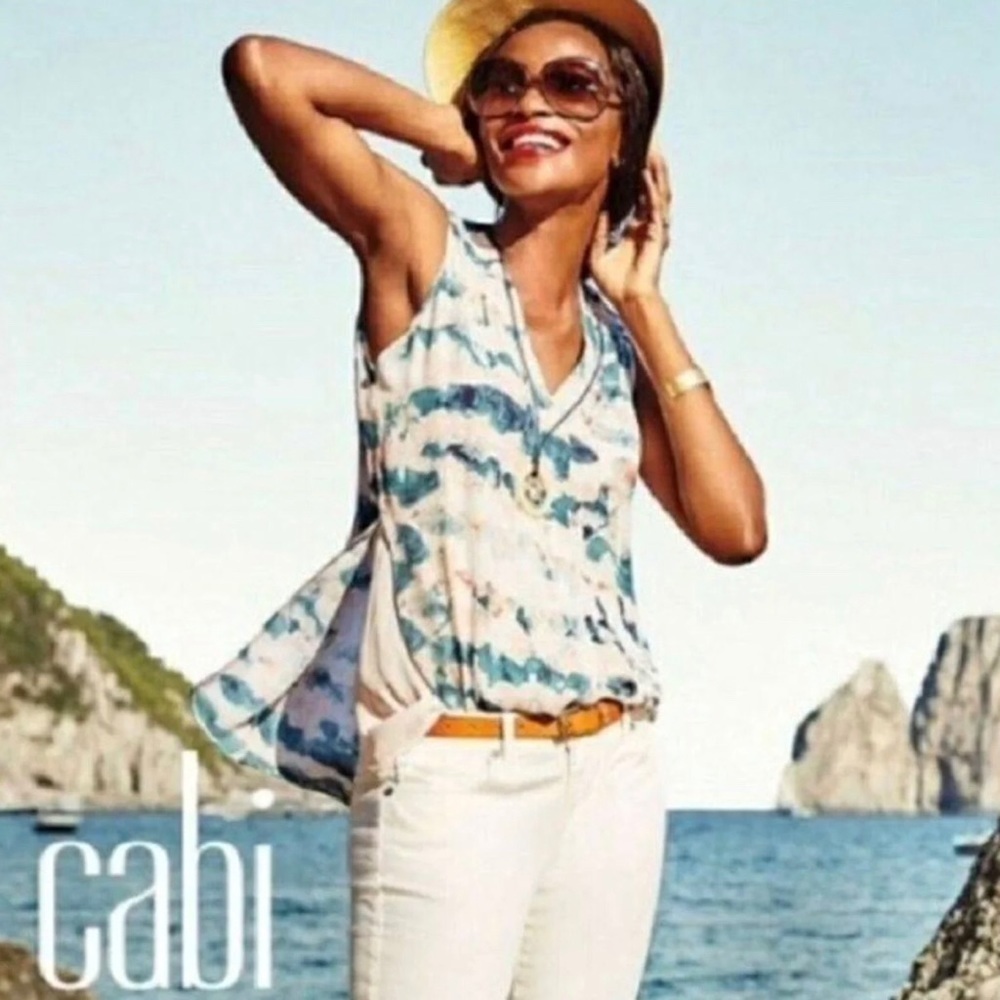 Cabi | ‘Gelato’ Watercolor Print Layered Tank Top - Gem